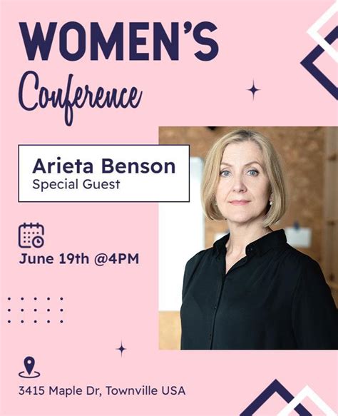 Elegant Pink Womens Conference Guest Speaker Flyer Template