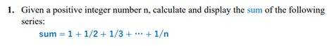 Solved In Java Given A Positive Integer Number N Calculate