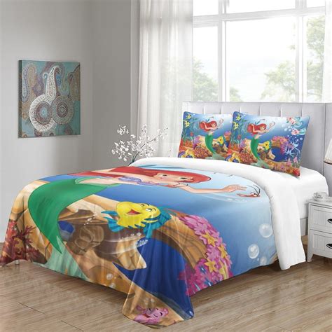 Cartoon The Little Mermaid Ariel Bedding Set Quilt Duvet Cover Without