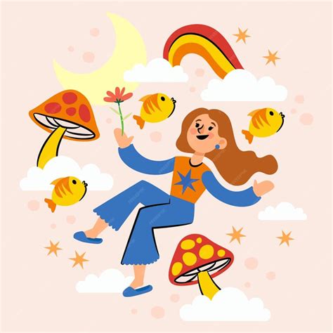 손으로 그린 마법의 꿈 그림 무료 벡터