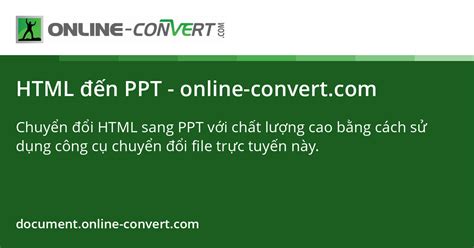 Html Sang Ppt Online