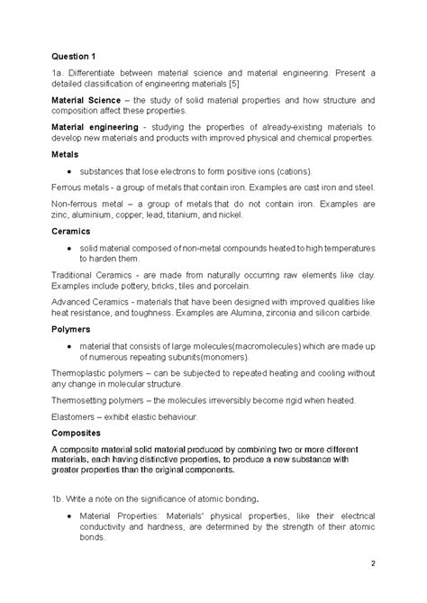 Engr 101 Material Science Vs Material Engineering Overview Studocu
