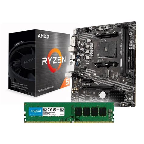 Kit Actualizacion Amd Ryzen 5 5600g Msi A520m A Pro 8gb Ddr4 2666