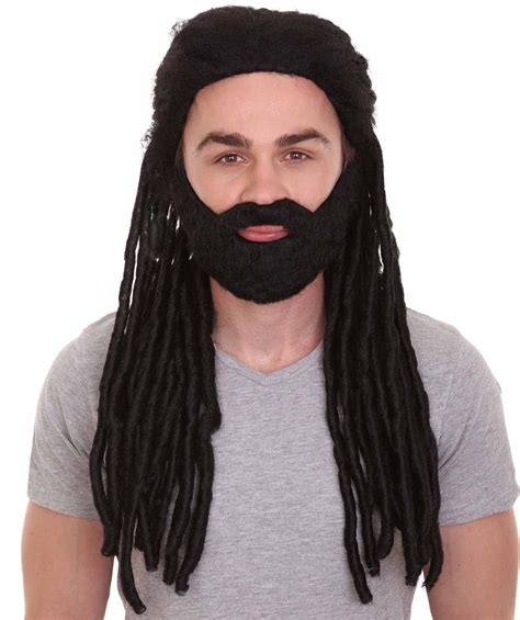 Hpo Adult Mens Iconic Wig Long Length Black Color Braided Hair