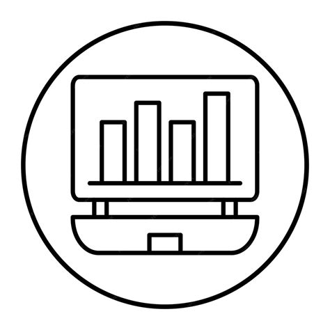 Ilustración Vectorial De Gráficos De Barras En Línea Vector Premium