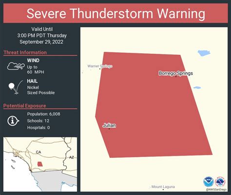 Nws San Diego On Twitter Severe Thunderstorm Warning Including