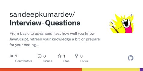 Github Sandeepkumardevinterview Questions From Basic To Advanced Test How Well You Know