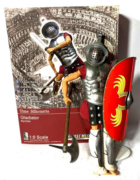 Lot A Time Silhouette Gladiator Myrmillo Action Figure Ignite With Original Box