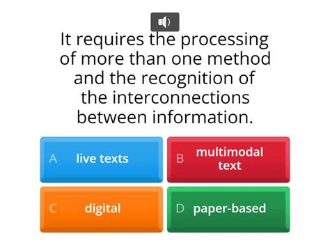 Multimodal Text Quiz