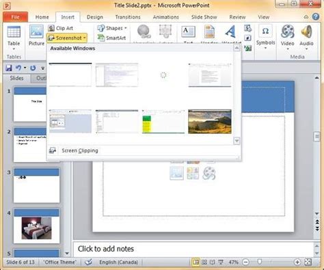 Powerpoint Inserting A Screenshot In Powerpoint Tutorial Desk