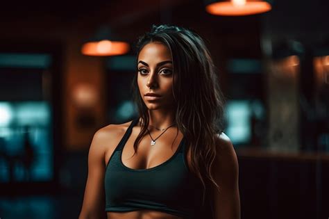 Premium Ai Image Beautiful Athletic Latina Woman In The Gym Neural