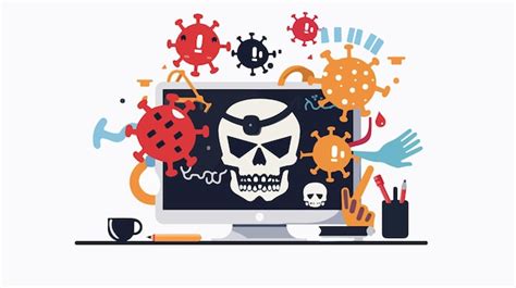Concept Of Virus Piracy Hacking And Security Malicious Image Premium