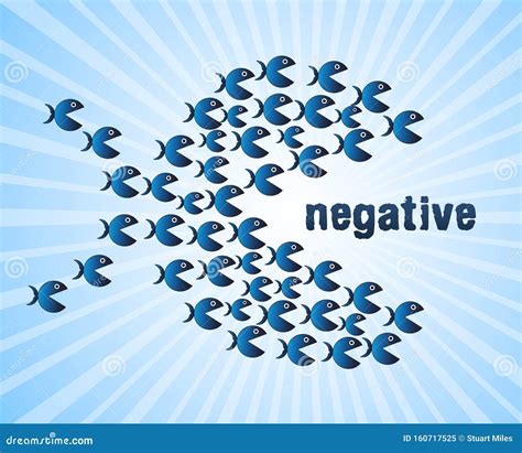 Positive Versus Negative Fish Depicting Reflective State Of Mind 3d