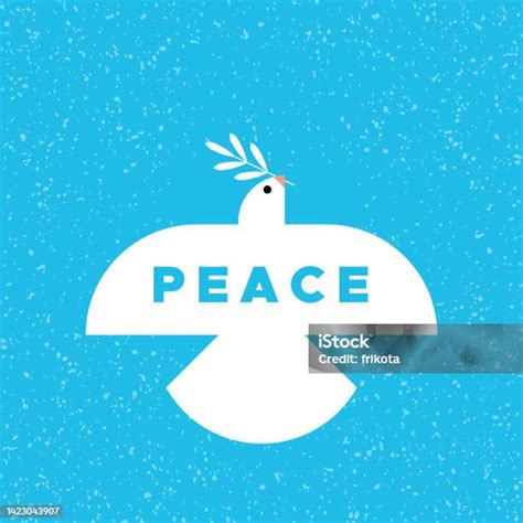 평화의 상징 올리브 가지와 평화라는 단어로 날아 다니는 하얀 비둘기 정사각형 배너 비폭력 관용 평등의 개념 벡터 일러스트 레이 션 평면 디자인 비둘기에 대한 스톡 벡터 아트