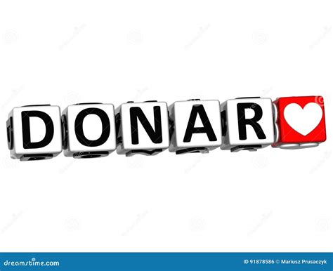 3D Donate In Spanish Language Button Click Here Block Text Stock