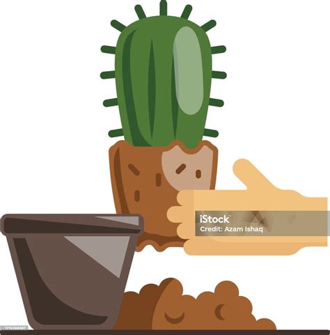 땅에서 화분 개념으로 옮기기 실내 식물 준비 과정 벡터 아이콘 디자인 잔디밭과 정원 가꾸기 기호 농장과 식물 기호 농업 및 원예 장비 스톡 일러스트레이션 꽃 식물에 대한