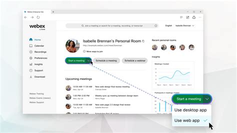 Webex Meetings Web 应用程序