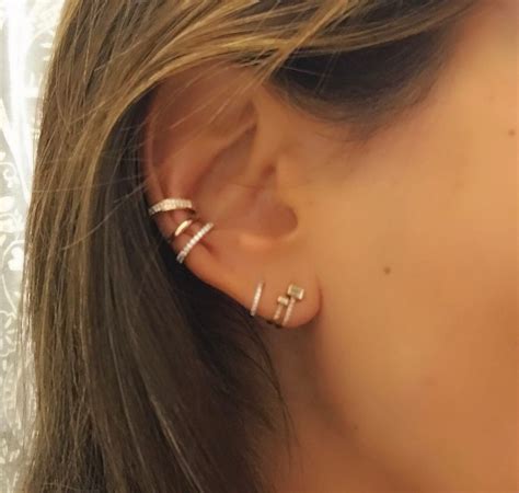 One Skinny Gold Diamond Ear Cuff Etsy