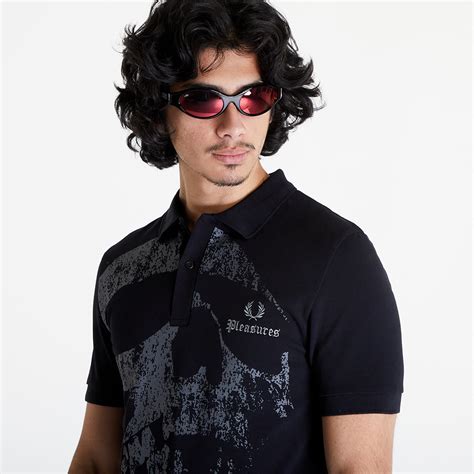 Mens Clothing Fred Perry X Pleasures Skull Shirt Black Footshop