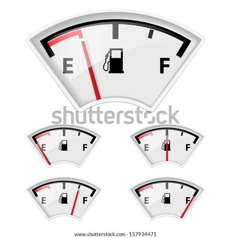 Set Fuel Indicators Different Petrol Amount Stock Vector Royalty Free