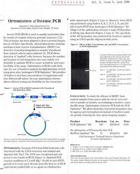 Pdf Optimization Of Inverse Pcr