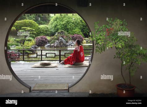 Meditation At Osmosis Day Spa Sanctuary In Freestone California Stock