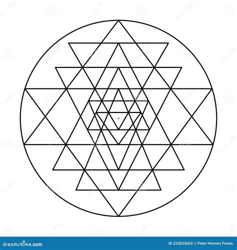 Nine Interlocking Triangles Of Sri Yantra Shri Yantra Or Shri Chakra