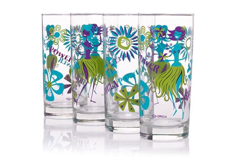 Hula Power Highball Glass Set Shag Josh Agle The Shag Store