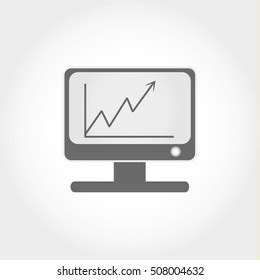 Set Computer Monitor Graph Chart Icon Stock Vector Royalty Free Shutterstock