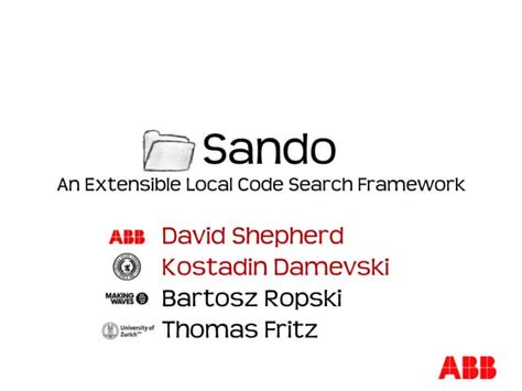 Sando An Extensible Local Code Search Framework Ppt