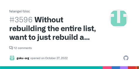 Without Rebuilding The Entire List Want To Just Rebuild A Single
