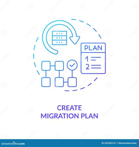 Create Migration Plan Blue Gradient Concept Icon Stock Vector