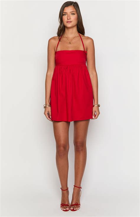 Carter Red Halter Mini Dress Beginning Boutique