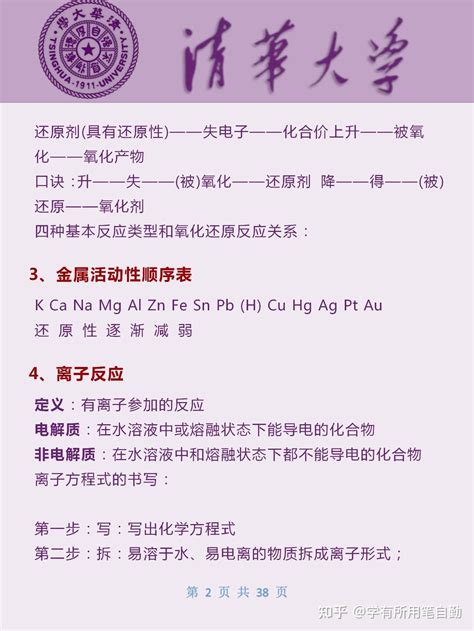 高中化学基础知识集合【墙裂推荐】学渣变学霸的机会来喽 知乎