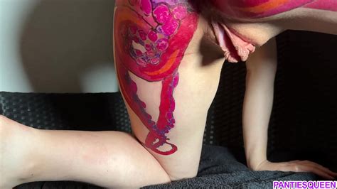 Milf With Octopus Tattoo On Ass Gives Blowjob To Stepson And He Fucks
