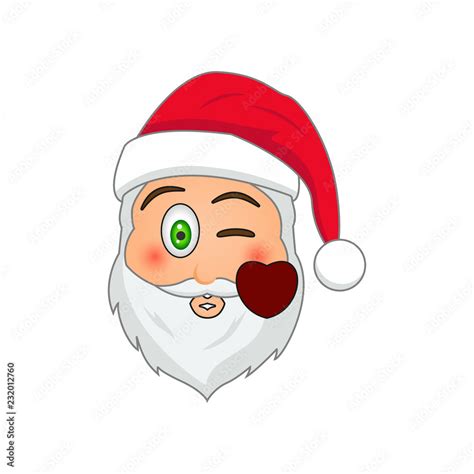 Emoji Santa Claus Winter Holidays Emoticon Santa Clause In Send A
