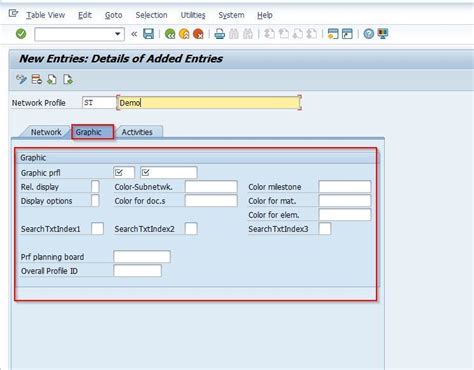 Define Network Profiles In SAP
