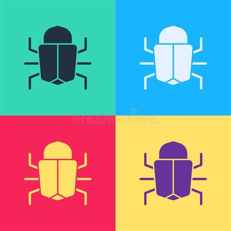 pop art system bug concept icon isolated on color background code bug concept bug in the