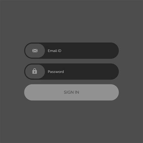 로그인 양식에 대한 어두운 Ui 템플릿 디자인 무료 벡터
