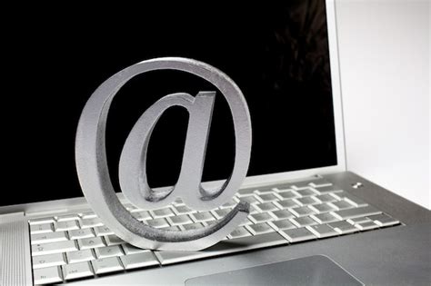 Premium Photo Silver E Mail Symbol On The Laptop Keyboard