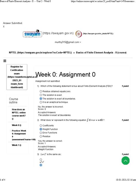 Basics Of Finite Element Analysis Ii Unit 2 Week 0 Pdf