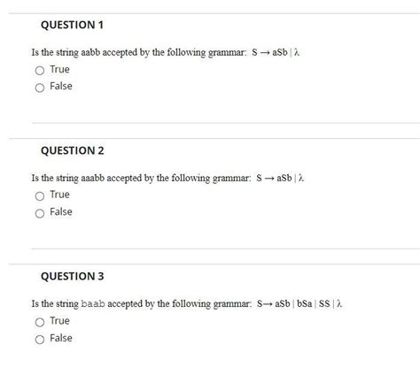 Solved Is The String Aabb Accepted By The Following Grammar Chegg