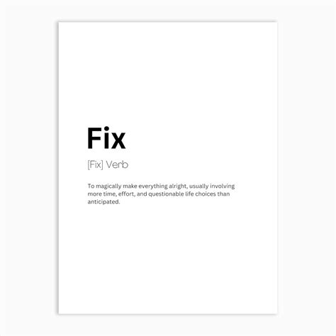 Fix Definition Meaning 1 Art Print By Kaigozen Fy