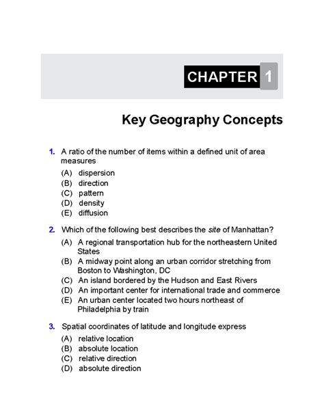 Hgap Questions Copy Chapter 1 Key Geography Concepts A Ratio Of The