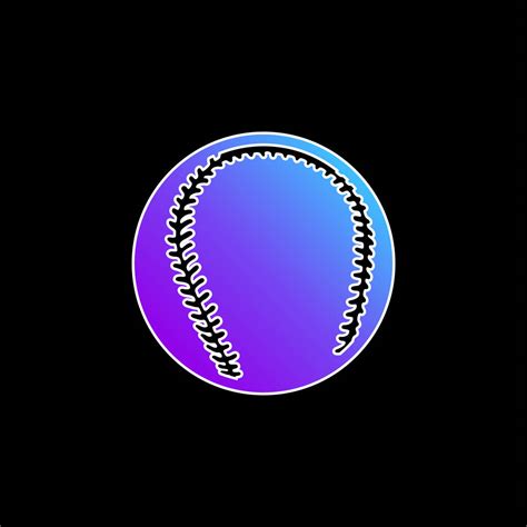 Black Baseball Ball Blue Gradient Vector Icon Free Stock Vector Graphic