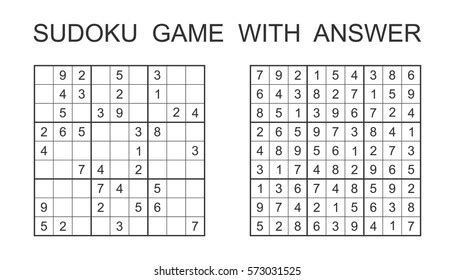 Sudoku Game Answer Vector Puzzle Game Stock Vector Royalty Free