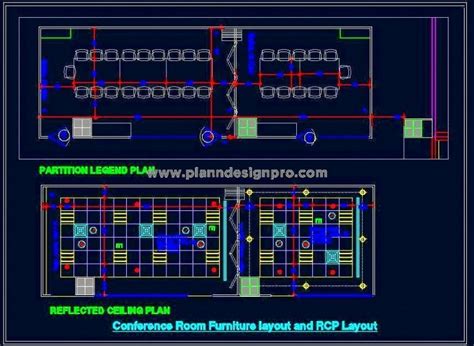 Conference Room Layout Dwg 30 Person Capacity With Partition