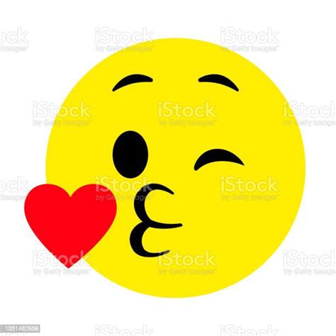 Visage Souriant Avec Cœur Vecteur Dicône Emoji Signe Démoticône