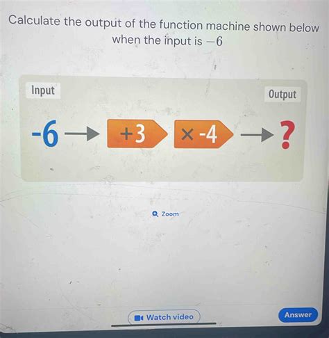 Solved Calculate The Output Of The Function Machine Shown Below When