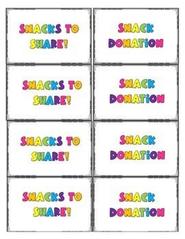 Notes For Snacks By Anna Elizabeth Tpt